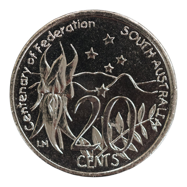2001 20c Coin - Centenary of Federation - South Australia - Uncirculat ...