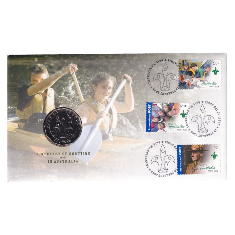 2008 PNC - Centenary of Scouting in Australia - 3-Stamp "Frankston, Vi ...
