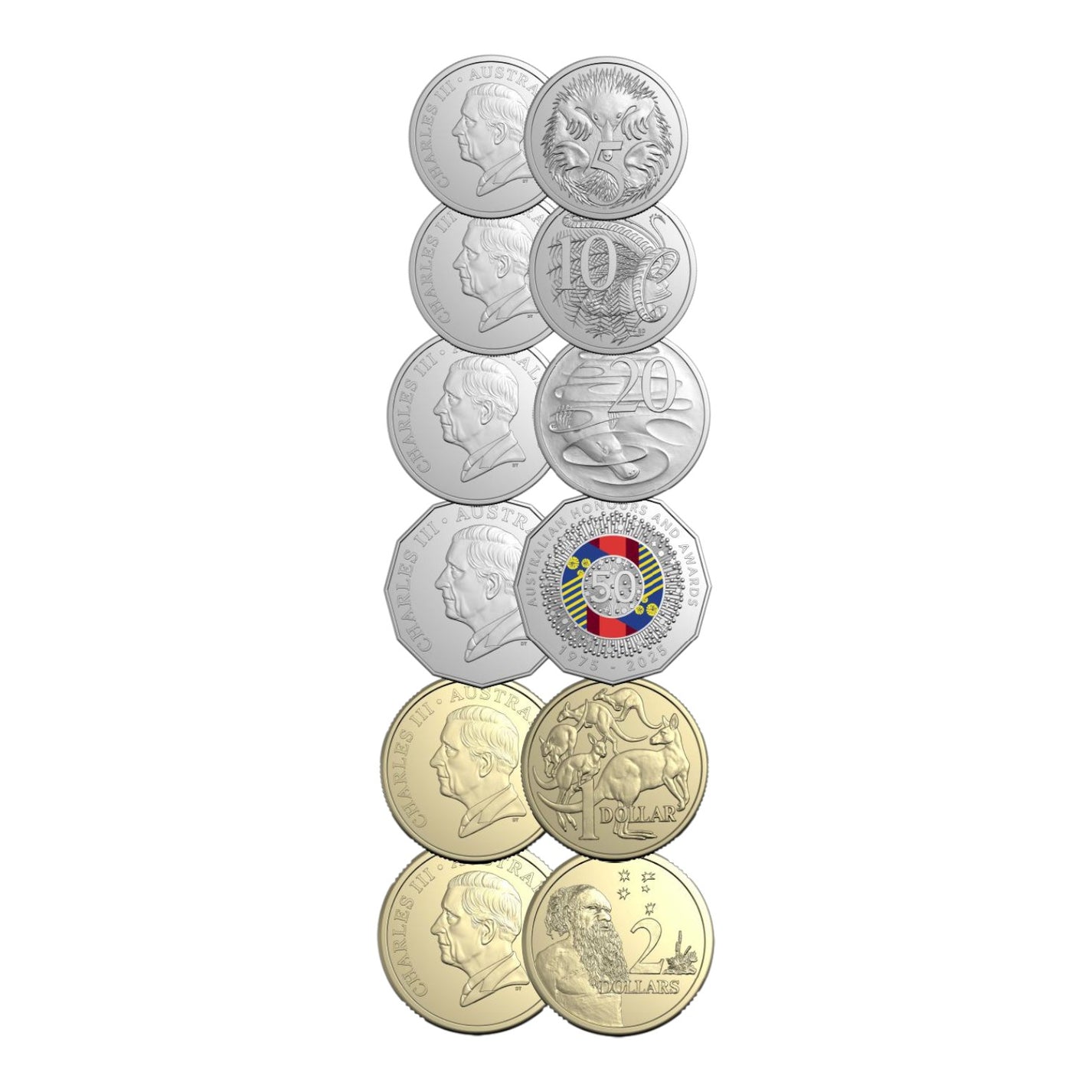 2025 Coloured Six Coin Uncirculated Year Set - 50 Years of the Austral ...