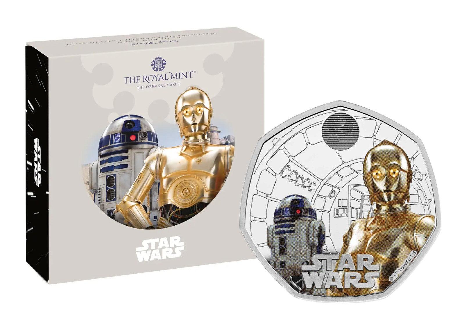 2023 Star Wars R2-D2 and C-3PO UK 50p Silver Proof Colour Coin – Loose ...