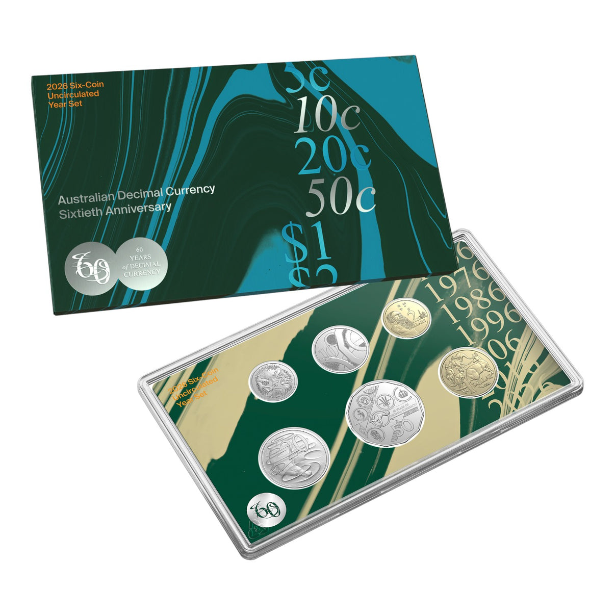 2026 Uncirculated Six-Coin Year Set - 60th Anniversary of Decimal Curr ...
