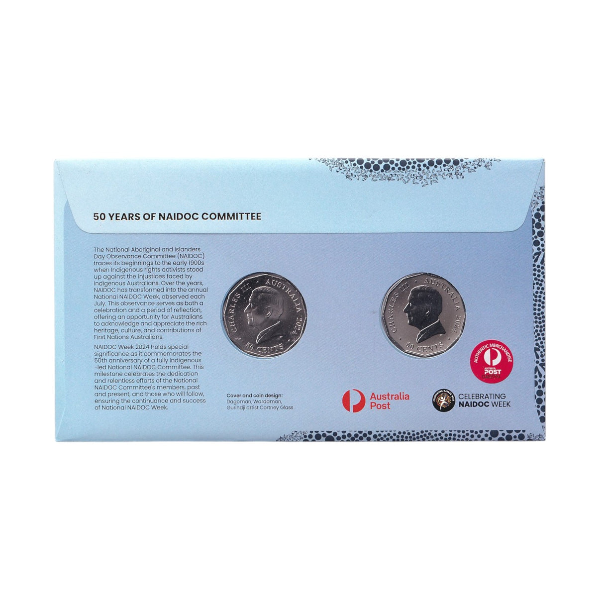 2024 50 Years of NAIDOC Committee Limited-Edition 2-Coin Postal Numism – Loose Change Coins