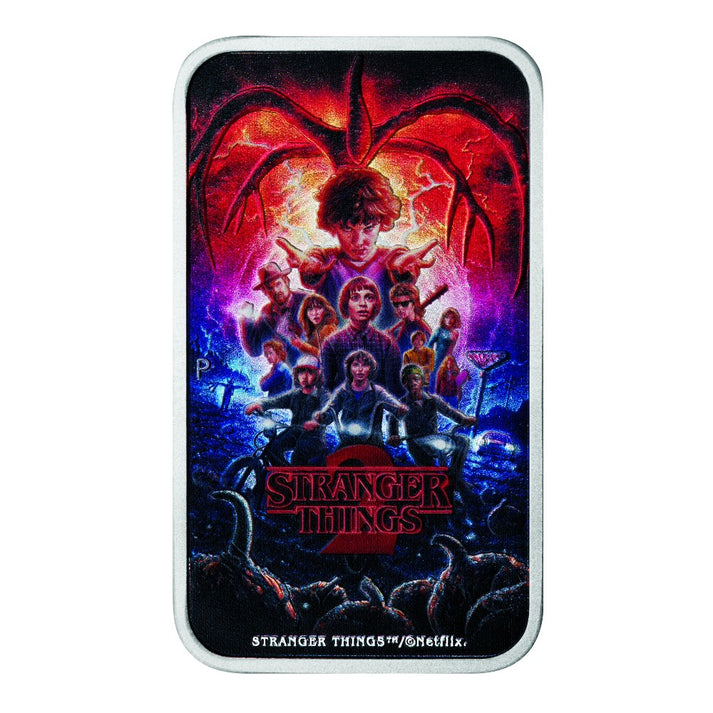 2026 1oz Silver Coloured Rectangular Coin - Stranger Things Season 2 ...