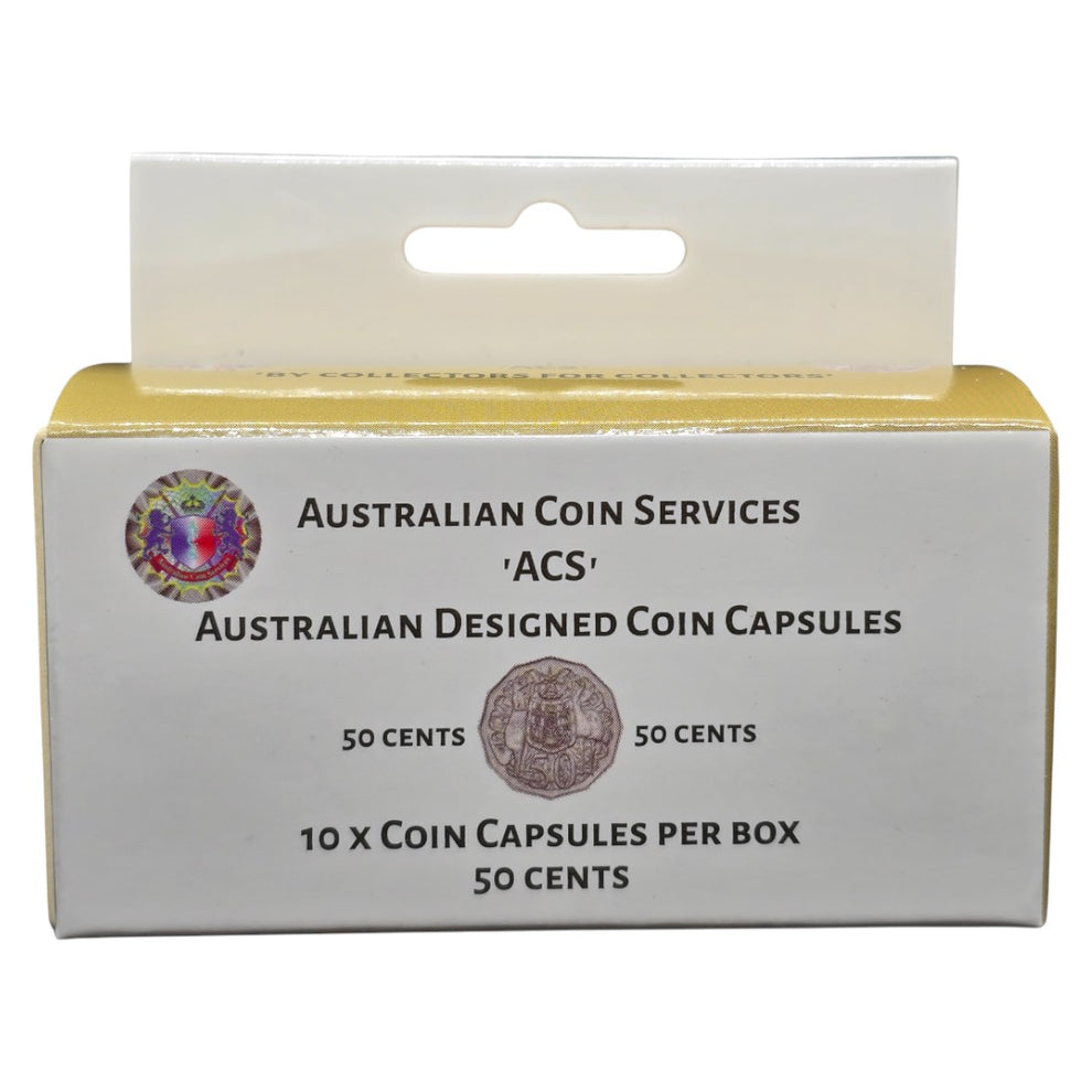 Australian Coin Capsules 10pk - 50c Coin – Loose Change Coins