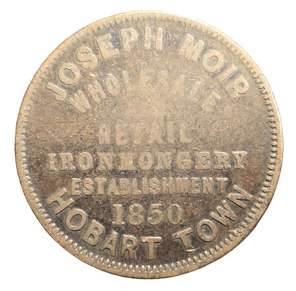 1850 Joseph Moir - Economy House - Penny – Loose Change Coins
