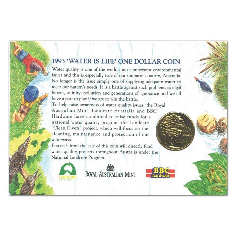 1993 $1 Coin - Landcare Australia and BBC Hardware "Clean Rivers" Rele ...