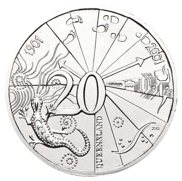 2001 Australian 20 Cent Coin - Centenary of Federation - QUEENSLAND ...